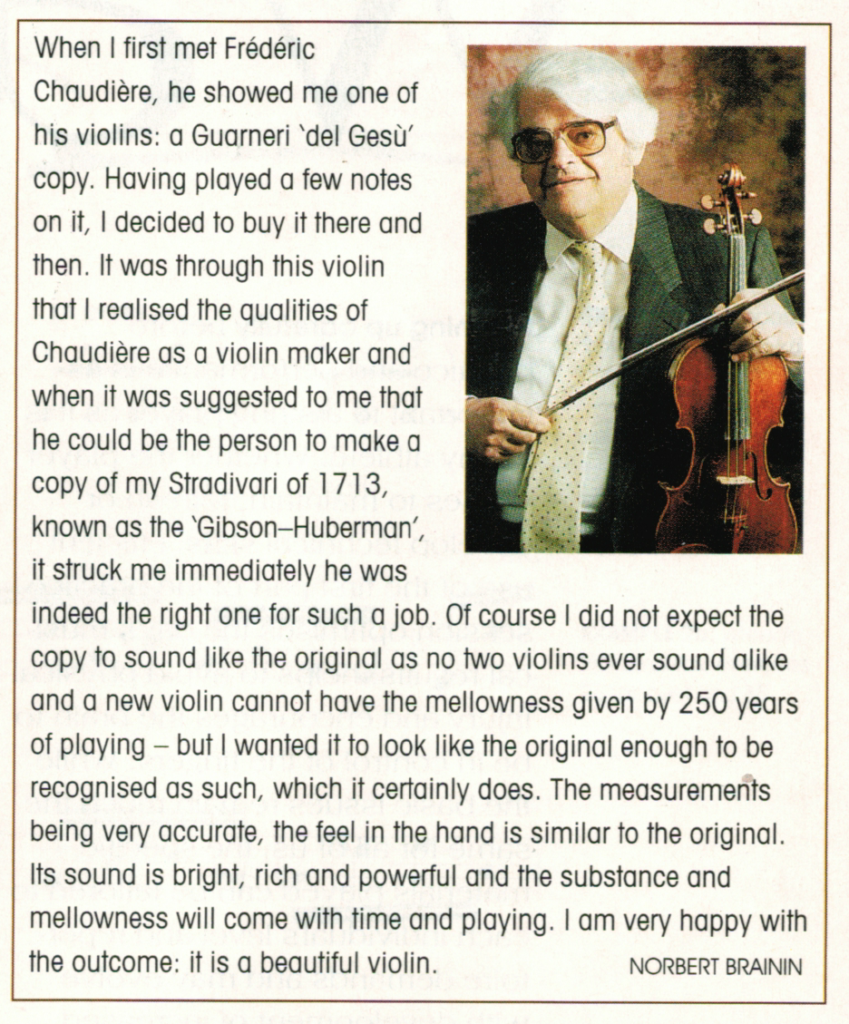Norbert Brainin – Chaudière Violins